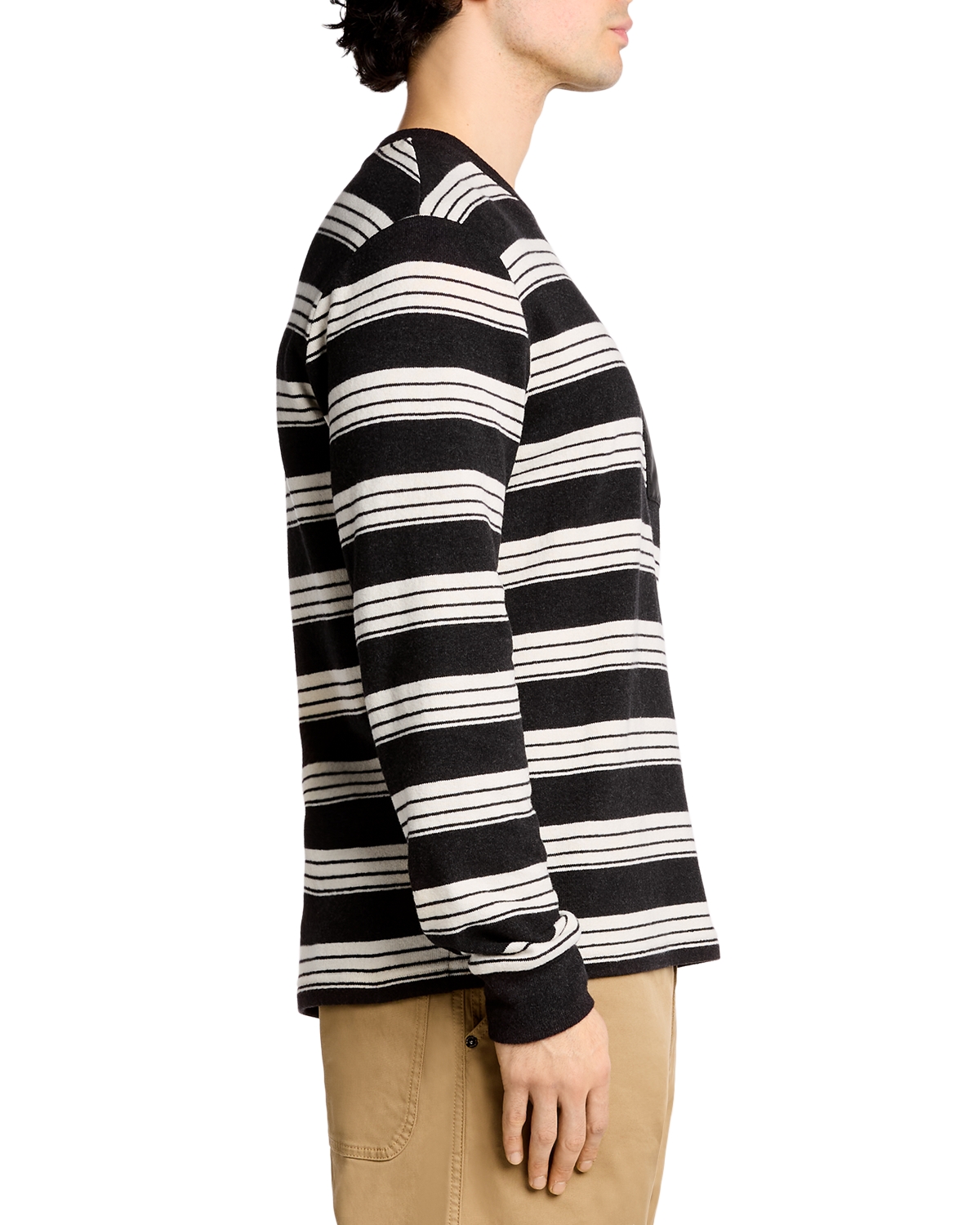 MONCLER chest pocket stripe crewneck shirt
